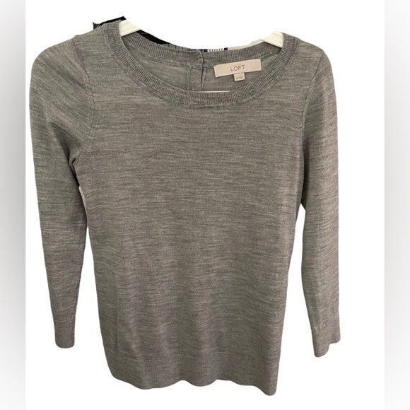 LOFT | Sweaters | Loft 34 Sleeve Thin Gray Sweater Top | Poshmark